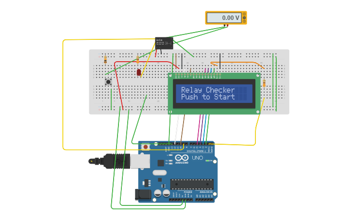 Circuit design Copy of LCD Display with LED and Pushbutton | Tinkercad
