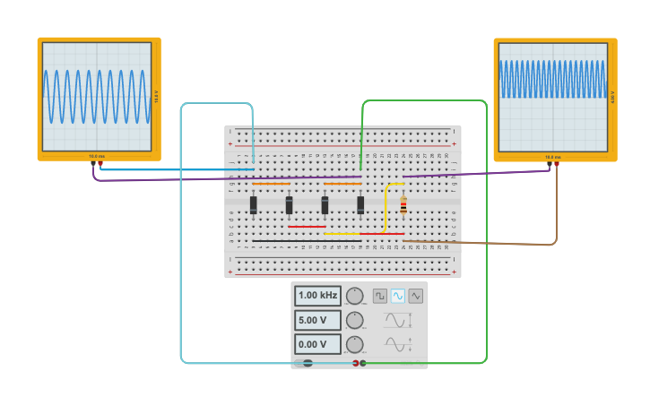 Circuit Design Full Wave Rectifier Tinkercad