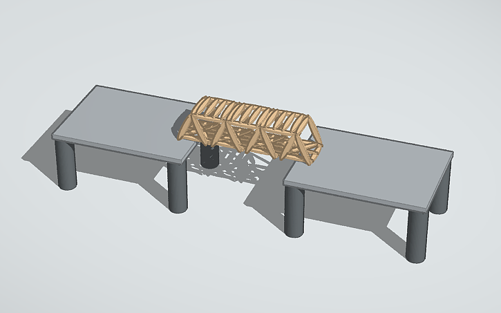 3D design Popsicle Stick Bridge MKIV - Tinkercad