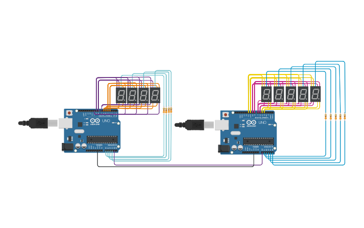 Circuit design 7-Segment Display - Tinkercad