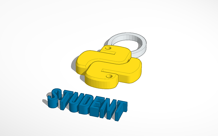 3D design Python student course keyrings TecTijuana - Tinkercad