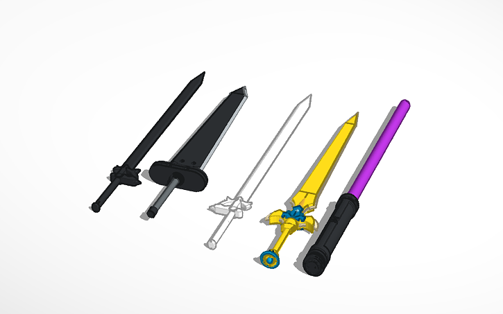 3D design SAO swords - Tinkercad