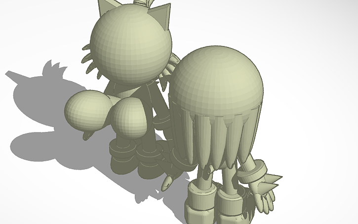 3D design tails and knuckles - Tinkercad