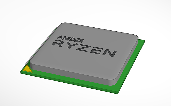3D design AMD Ryzen 5 2600X - Processor - Tinkercad 3D design AMD Ryzen 5 2600X - Processor - Tinkercad