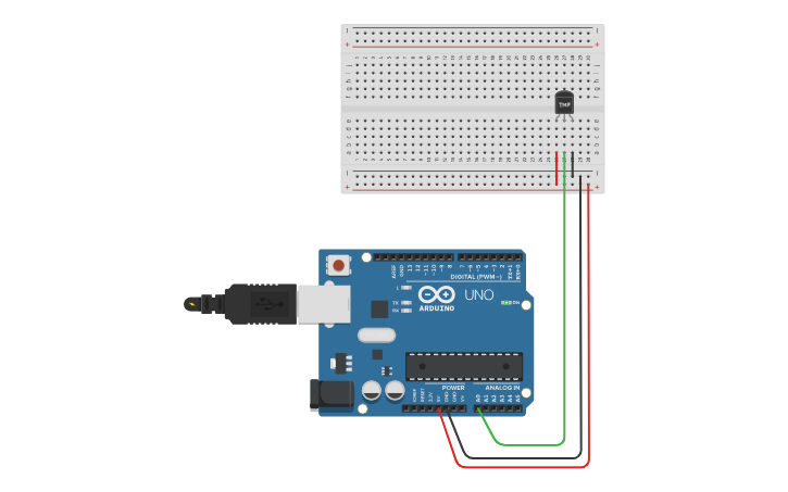 Circuit design Arduino Sensor DHT11 Temperatura - Tinkercad