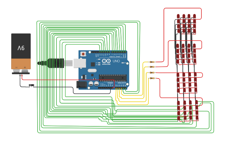 Circuit Design Led Cube 4x4x4 Tinkercad