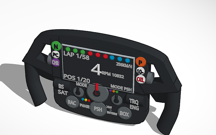 3D design Copy of f1-75 steering wheel - Tinkercad