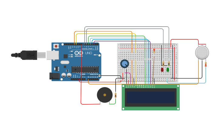 Circuit design gas sensor - Tinkercad