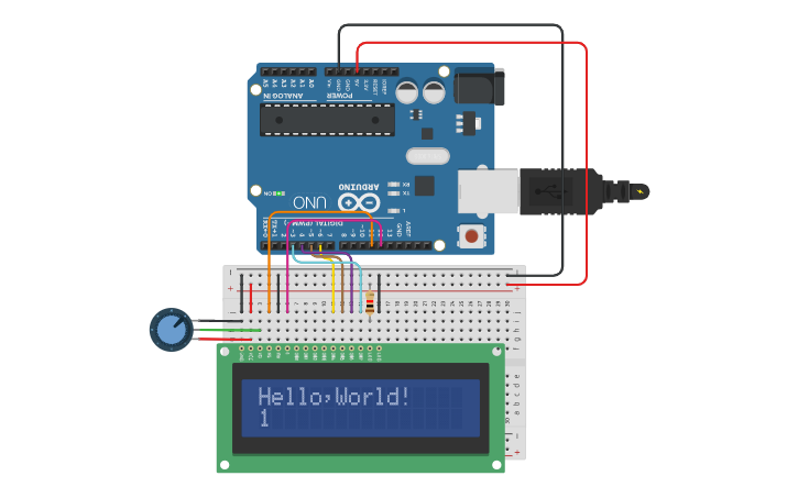 Circuit design LCD - Tinkercad