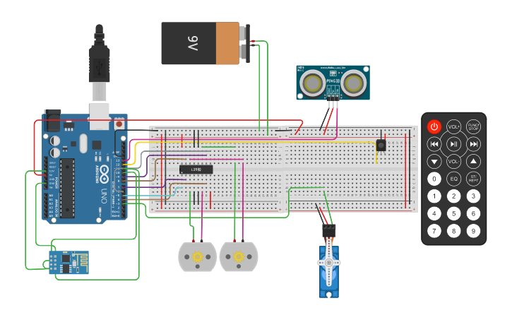 Circuit design CARRO SMART - Tinkercad