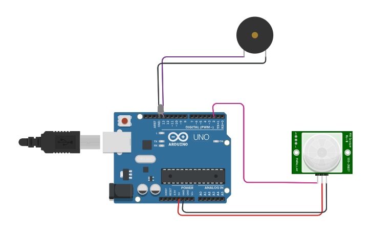 Circuit Design Pir Sensore Tinkercad