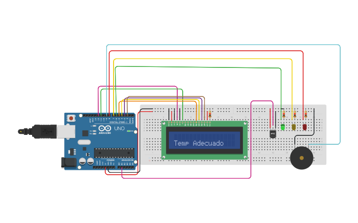 Circuit design Temperatura LCD - Tinkercad