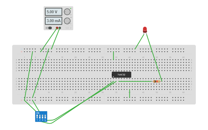 Circuit design OR GATE - Tinkercad