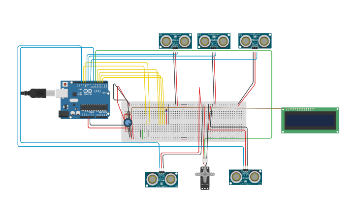 Circuit design Car Parking System - Tinkercad