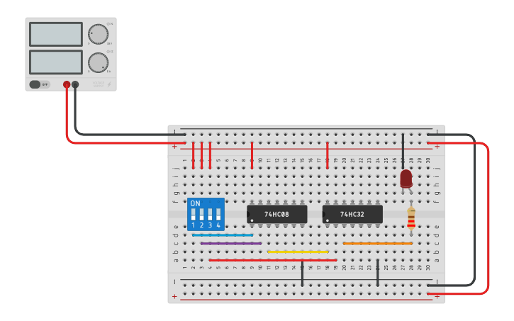 Circuit design AND/OR GATE - Tinkercad