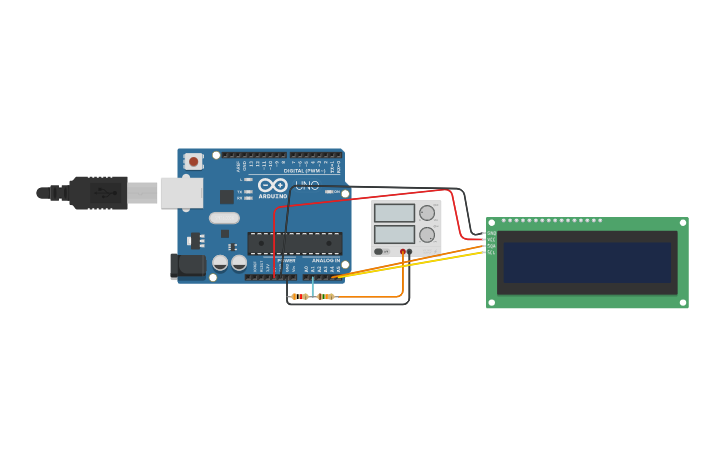 Circuit Design Volt Meter With Lcd Tinkercad