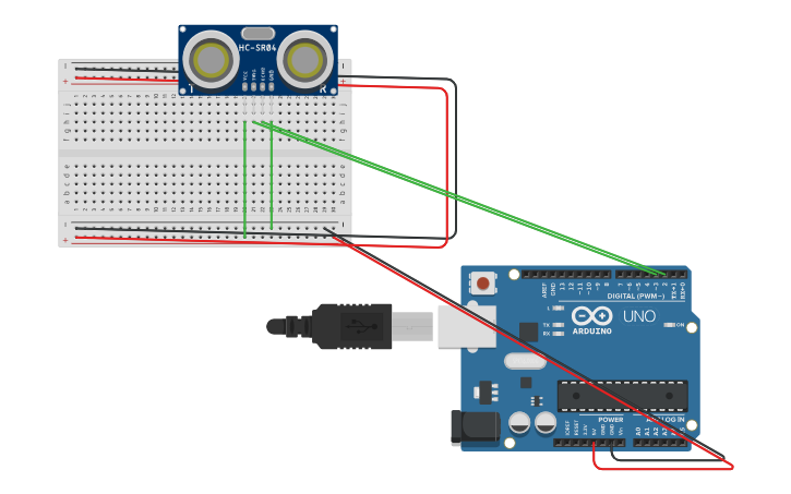 Circuit design Design Workshop Ultrasonic sensor Practical - Tinkercad