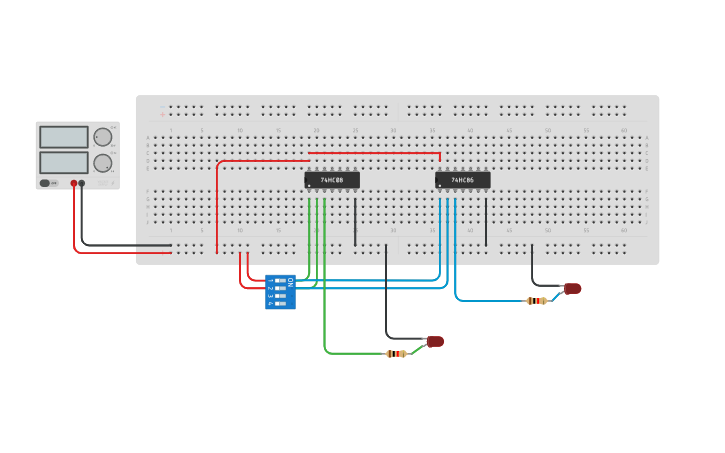 Circuit Design Half Adder Tinkercad