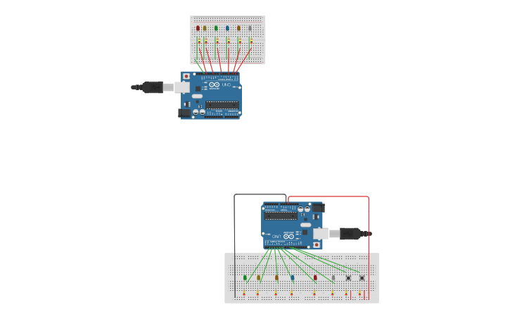 Circuit design 6 led yakma | Tinkercad