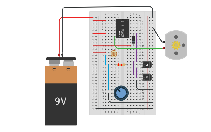 Circuit design Circuito Sensor de luz con motor - Tinkercad Circuit design Circuito Sensor de luz con motor - Tinkercad