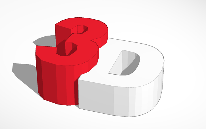 3D design letters 3D - Tinkercad