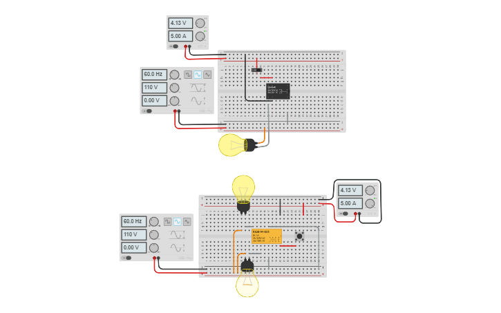 Circuit Design Montaje De Un Relé Spdt Y Otro De Dpdt Tinkercad