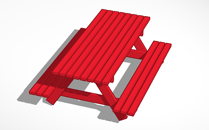 3d Design Picnic Table Tinkercad