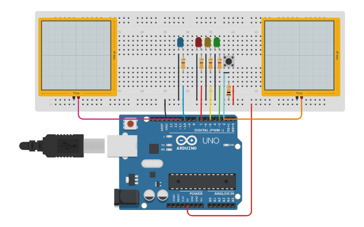 Circuit design Simple LED state machine | Tinkercad Circuit design Simple LED state machine | Tinkercad
