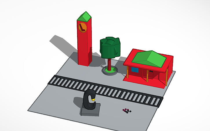 3D design train station 5001 alpha - Tinkercad