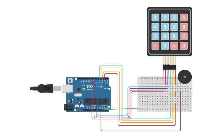 Circuit design project keypad - Tinkercad