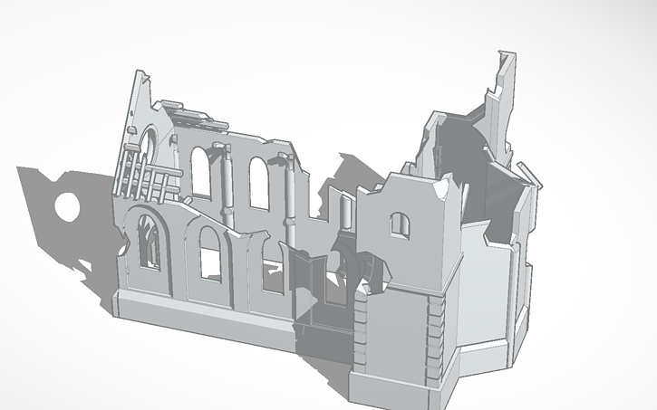 3D design Destroyed church 1:100 - Tinkercad