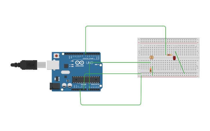 Circuit design Photoresistor - Tinkercad