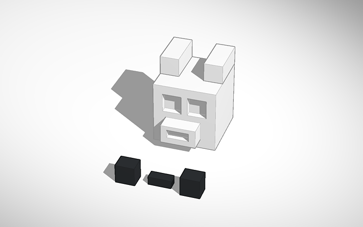 3D design lego minecraft dog head | Tinkercad