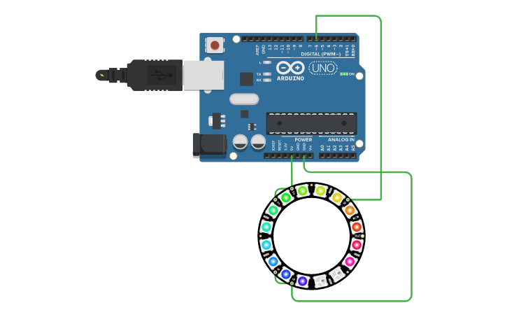 Circuit design Arduino neopixel 16 | Tinkercad Circuit design Arduino neopixel 16 | Tinkercad