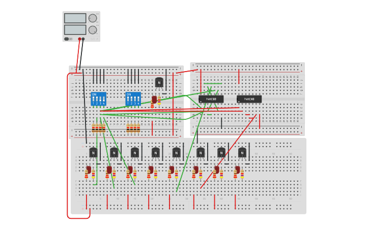 Circuit design pinlap tp2 semi-additionneur - Tinkercad