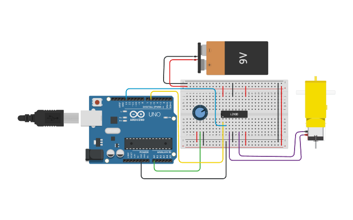 Circuit Design Control De Velocidad De Un Motor Tinkercad