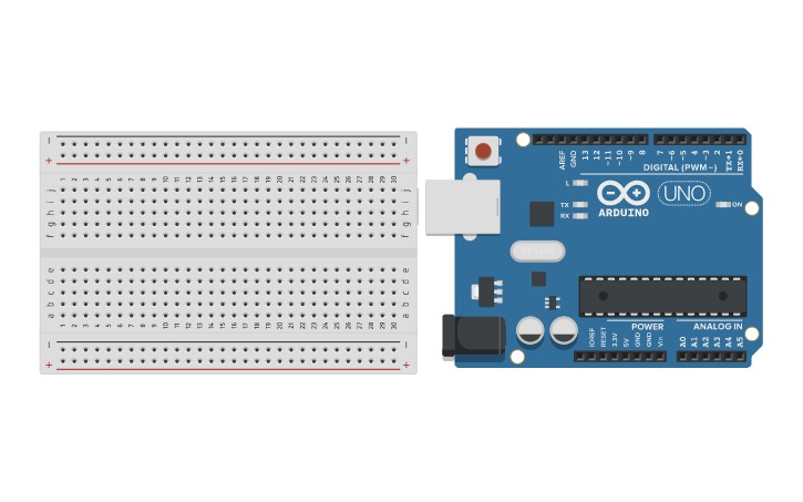 Circuit design Distance Sensor Program | Tinkercad