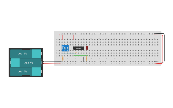 Circuit design Puerta NOT con NOR lab02 - Tinkercad Circuit design Puerta NOT con NOR lab02 - Tinkercad