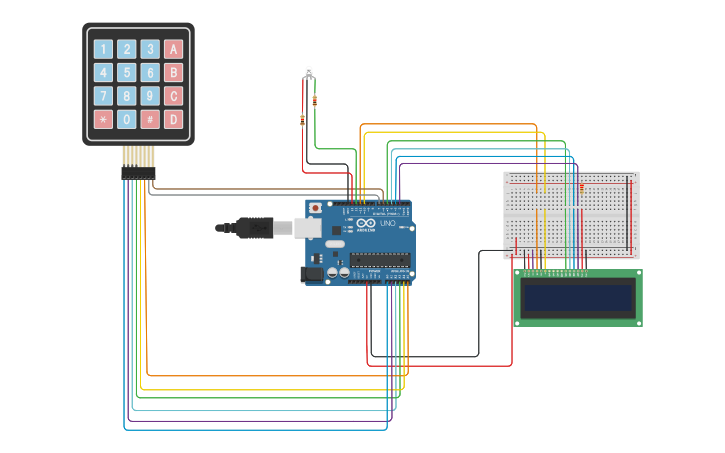 Circuit design Keypad circuit task - Tinkercad