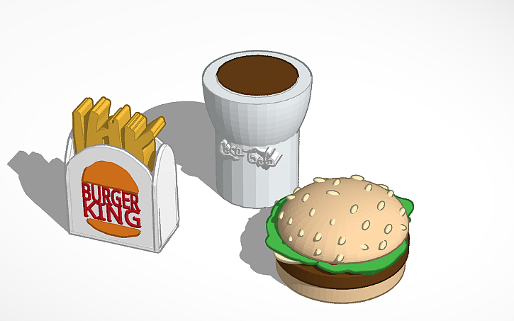 3D design Burger King Whopper Meal - Tinkercad