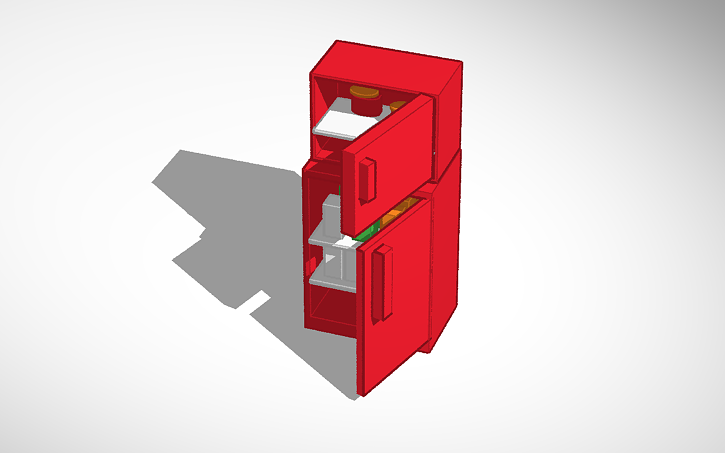 3D design open fridge - Tinkercad