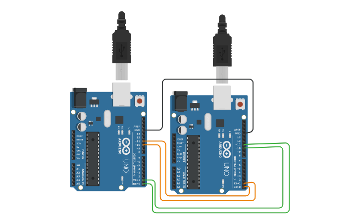 Circuit design Esercizio 3- Porta seriale con software serial | Tinkercad