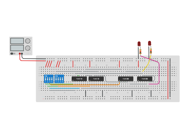 Circuit design master slave jk flip flop - Tinkercad