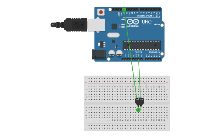 Circuit design arduino with light bulb | Tinkercad