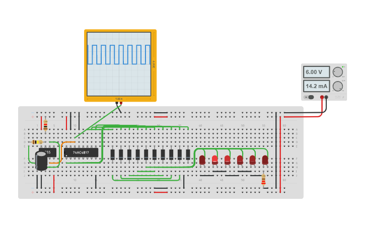 Circuit design Knight Rider circuit - Tinkercad