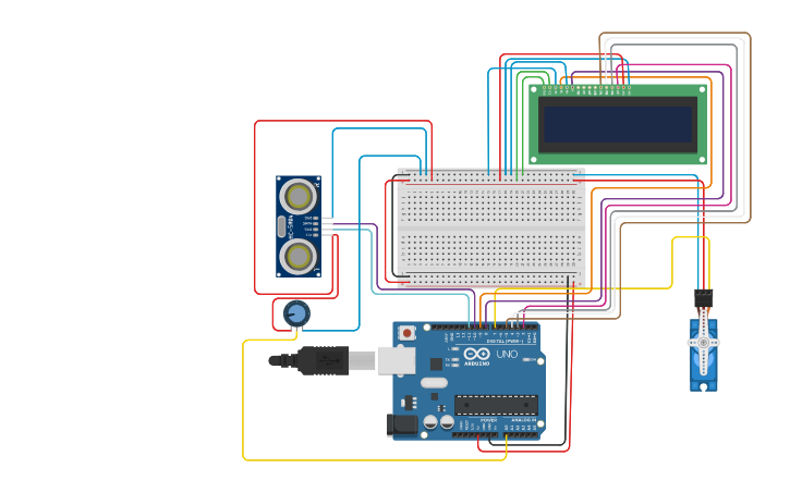 Circuit design servo motor - Tinkercad