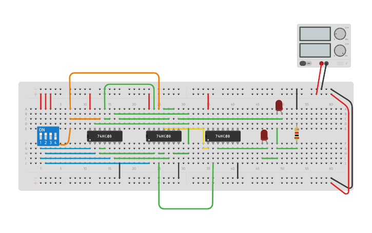 Circuit design Full subtractor - Tinkercad