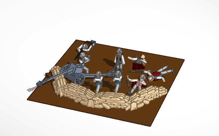 3D design WWII SCENE [#1] - Tinkercad
