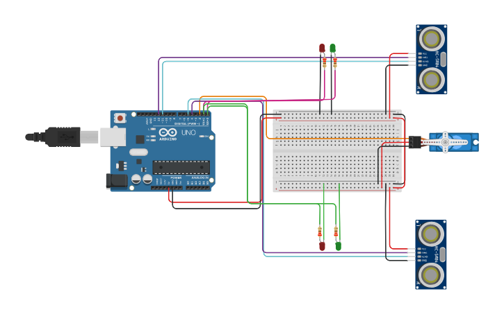 Circuit Design Automated Car Barrier System Using Arduino Final Tinkercad