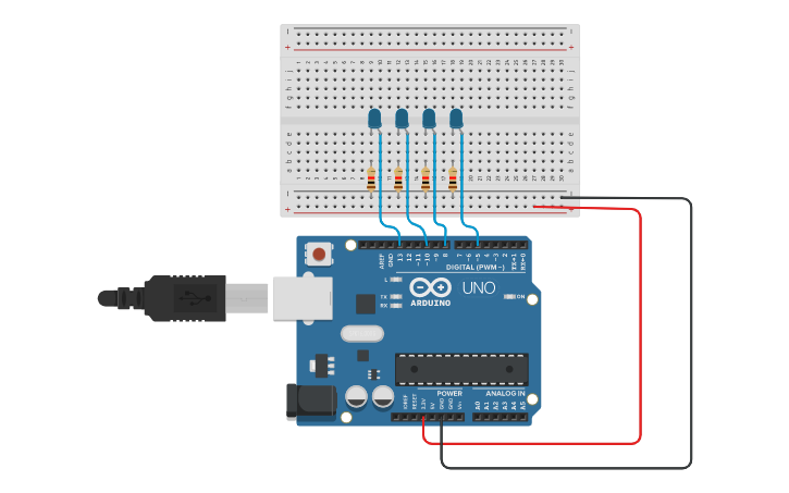Circuit design Binary count | Tinkercad
